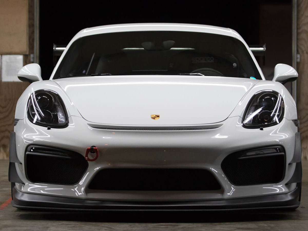 Carbon fibre front bumper dive plane kit for Porsche 981 Cayman GT4 ...