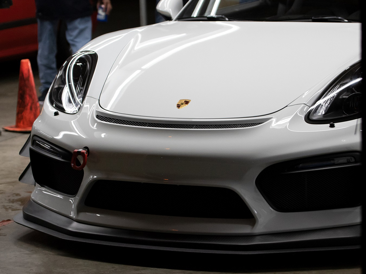 Carbon fibre front bumper dive plane kit for Porsche 981 Cayman GT4 ...