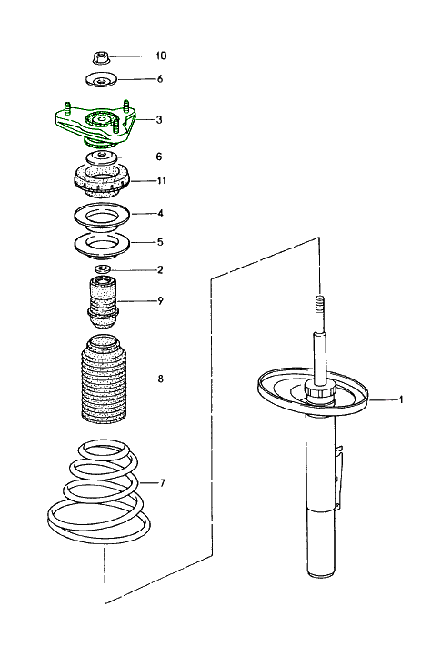 Porsche 996 C2 Shock Absorber Supporting Mount 99634398037 ...