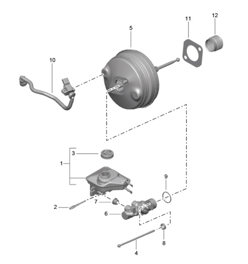 Seal brake master cylinder to reservoir. Porsche 981 / 991 / 970 ...