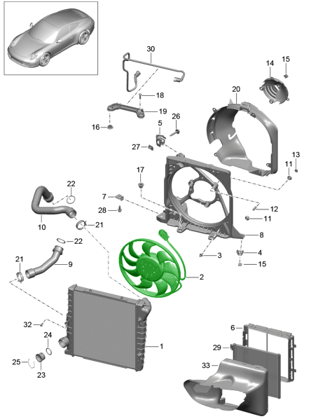Porsche 991 Radiator Water Fan 99162493901 - 99162493902/1 | Design 911