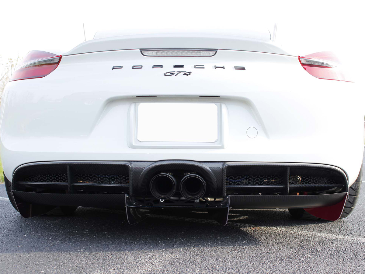 Carbon fibre rear bumper diffuser for Porsche 981 Cayman GT4 - A0150A ...