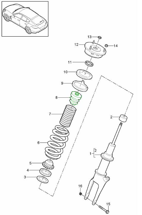 Porsche 970 Panamera Shock Absorber bump stop 97034330103 - 97034330103 ...