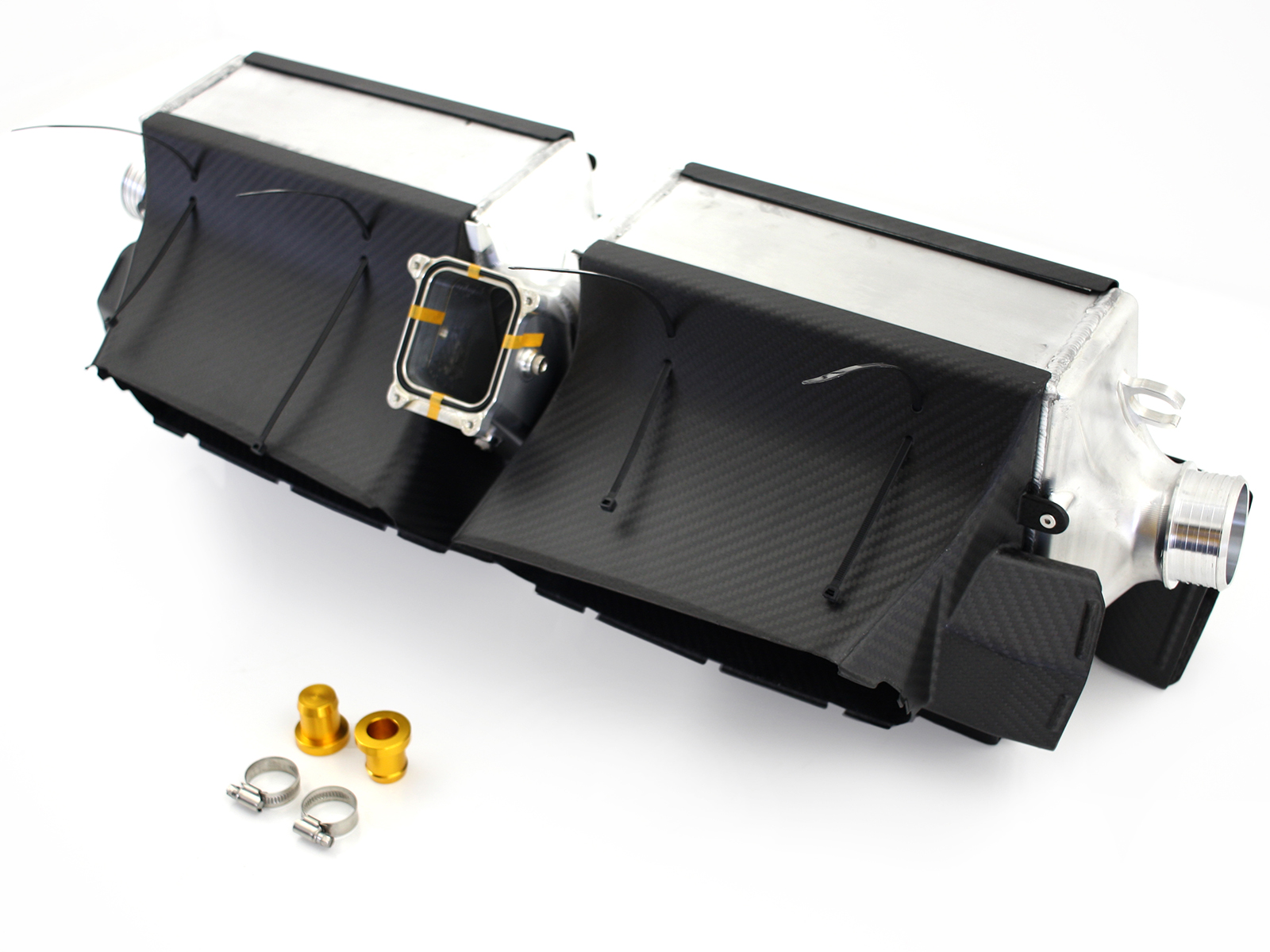 Intercooler with carbon fibre air guide. Porsche 992 turbo / turbo S ...