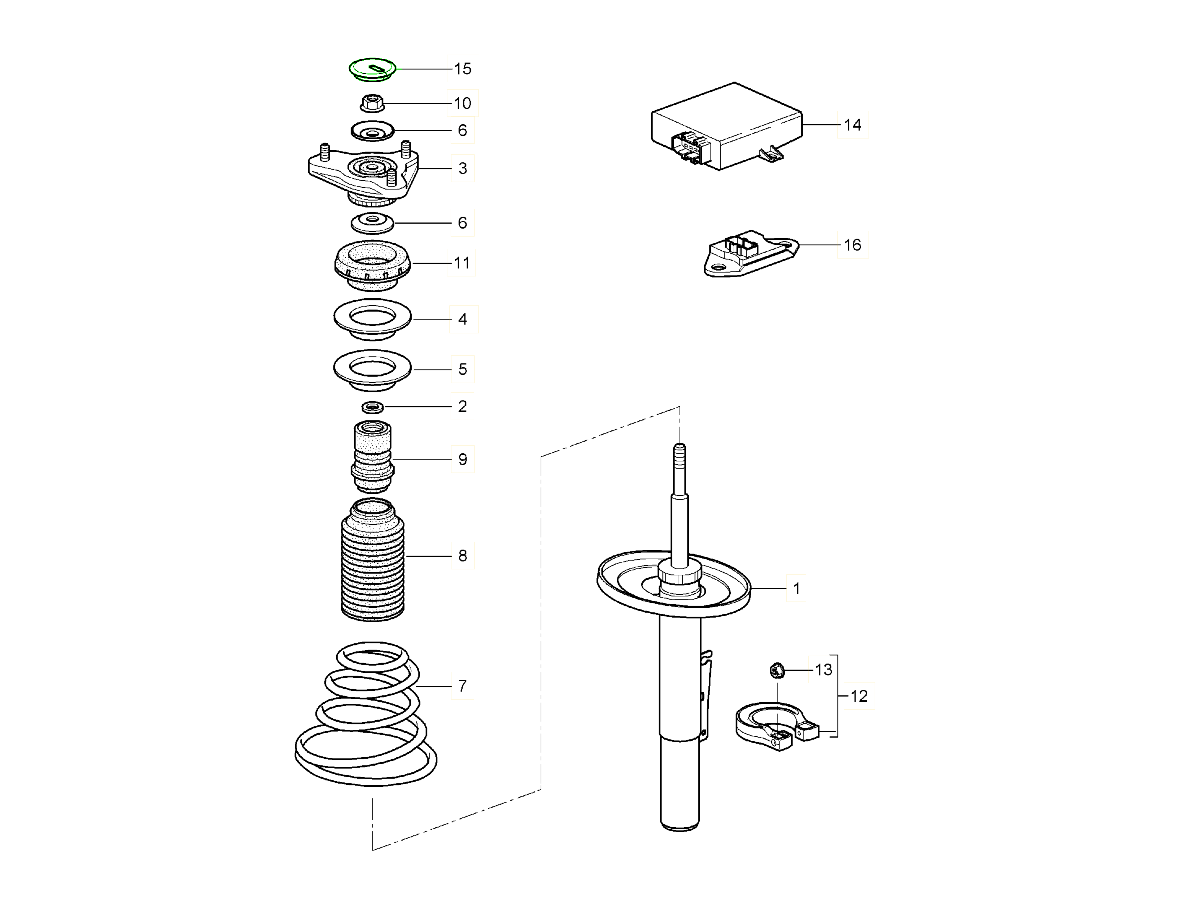 Porsche 996 997 Boxster Front suspension strut mount lid cap ...