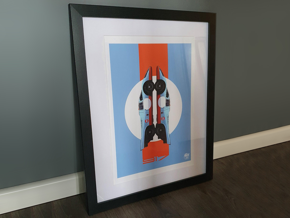 Porsche 917 Gulf Racing poster in Black frame Fueled.Art ...