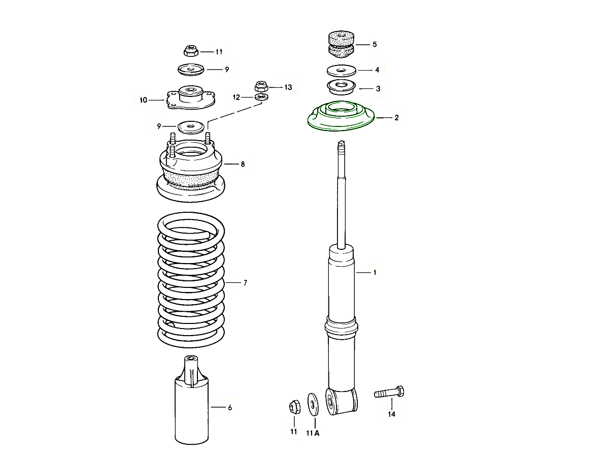 Porsche 928 Shock Absorber Concaved washer 92834352500 - 92834352500/1 ...