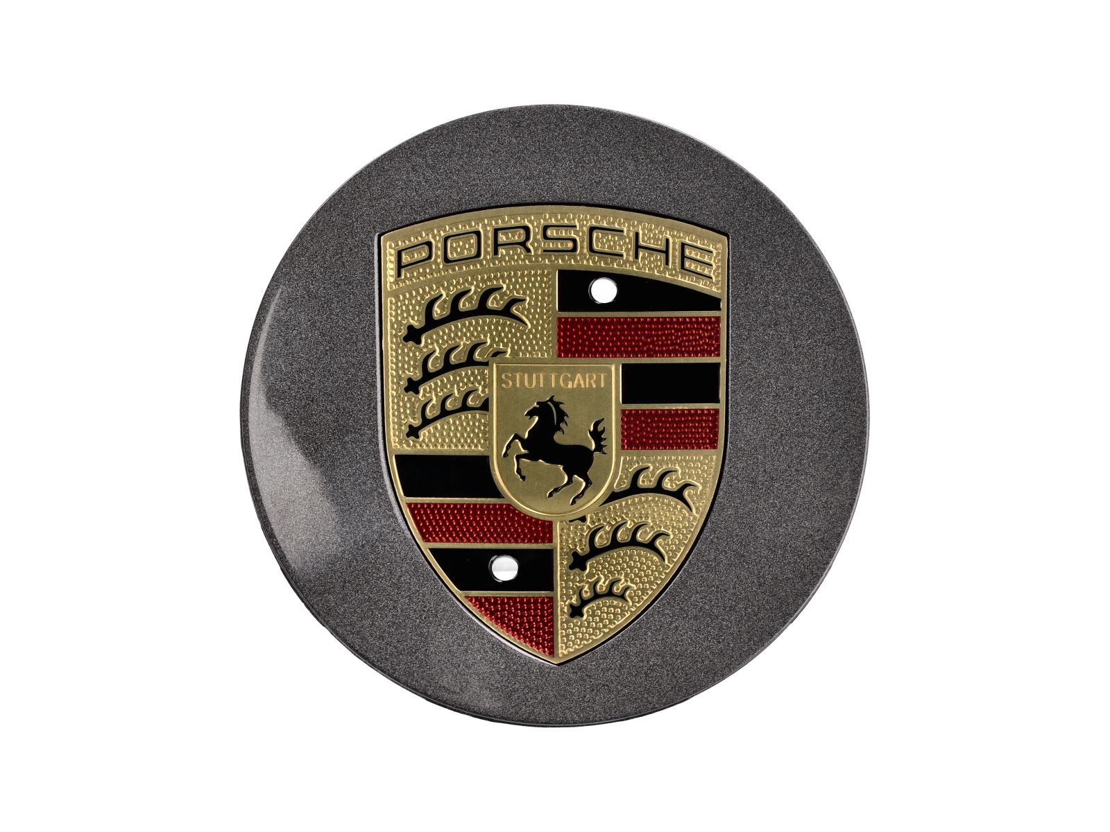 Wheel Cap "Large Crest" Grey with Coloured crest for Porsche ...