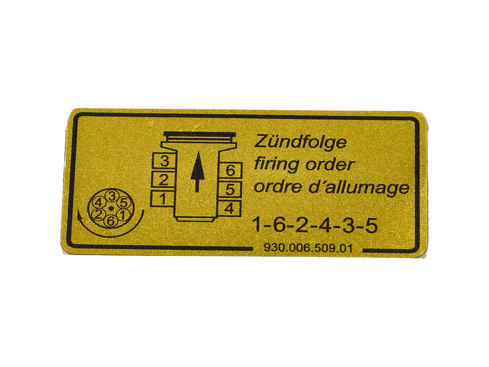 Sticker Firing Order. Porsche 911 3.2 Carrera - 93000650901/2 | Design 911