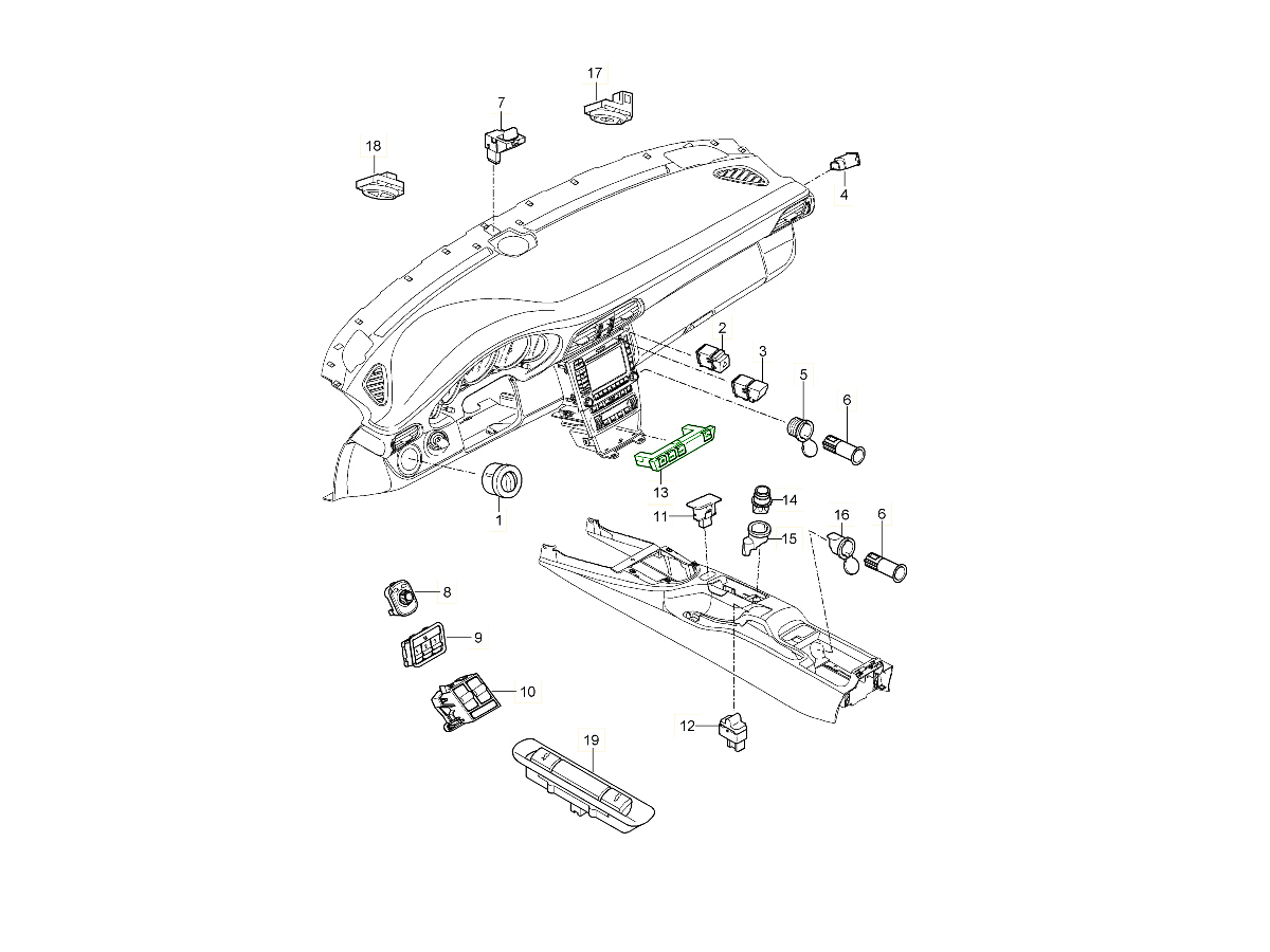 Porsche 997 987 Boxster Cayman Combination switch PSM PASM Chrono ...