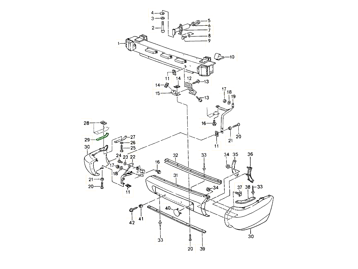 Porsche 964 Rear Bumper to Body Seal 9645053410001C 9645053420001C ...