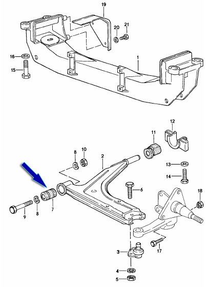 Support caoutchouc avant triangle Porsche 970 Panamera 97034124301 ...