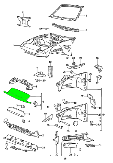 Porsche 944 Nose Panel Front 95150303300 - 95150303300 | Design 911