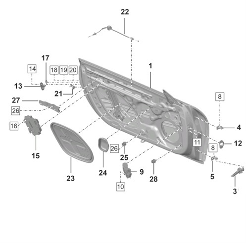 Door panel bracket. Porsche 992 /9J1 Taycan - 992867075 | Design 911