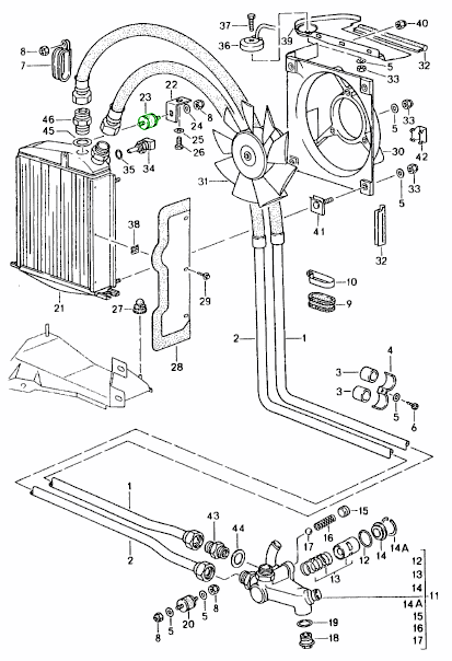 Porsche 964 993 Radiator oil cooler rubber buffer 99970324300 ...