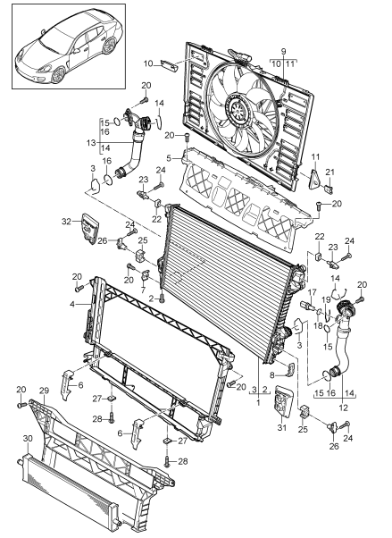 Porsche Radiator Support Upper 97010666103 - 97010666103 | Design 911