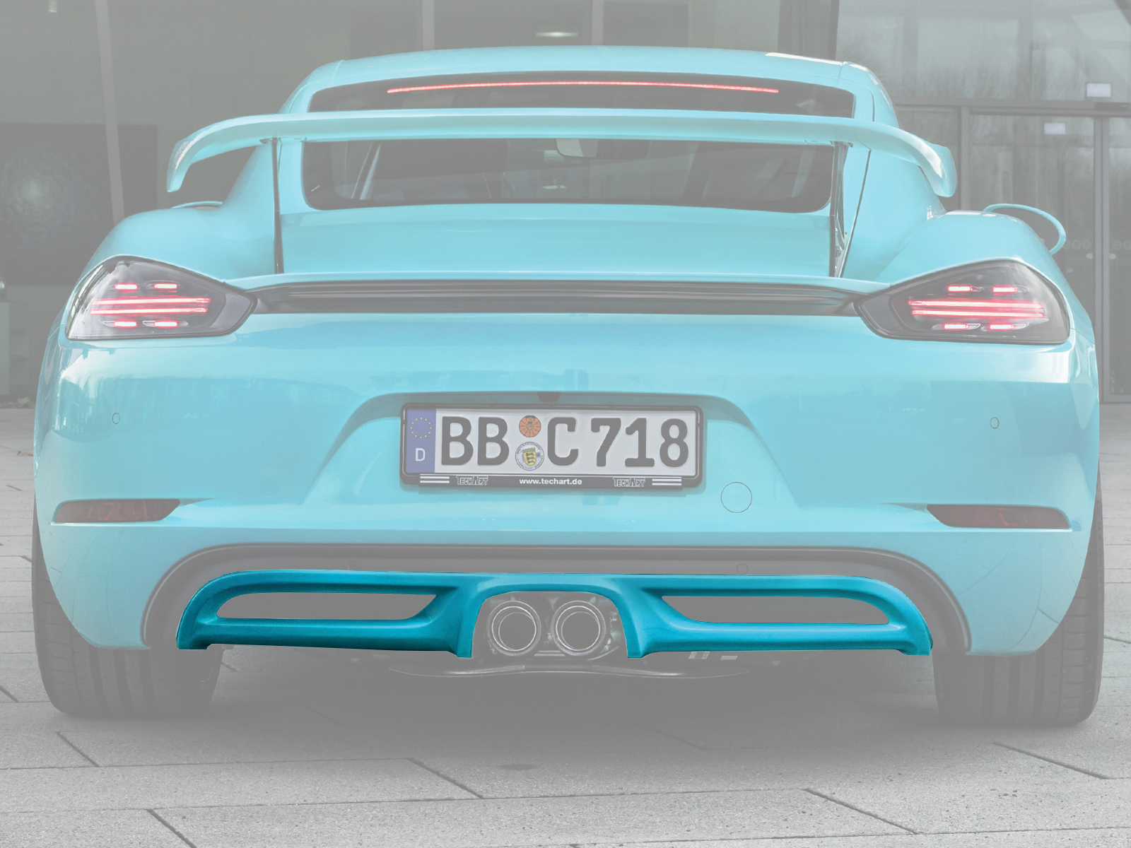 Difusor TechArt para faldón trasero. Porsche 718 Cayman/Boxster 082.100 ...