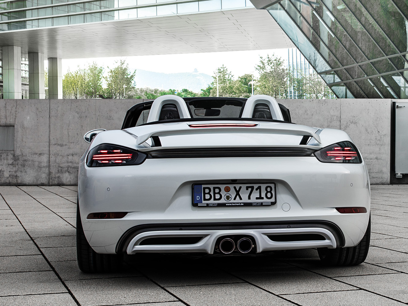 Difusor TechArt para faldón trasero. Porsche 718 Cayman/Boxster 082.100 ...