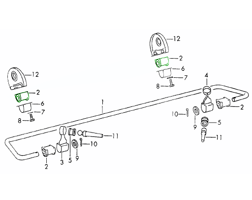 Porsche 911 Stabilizer Bar Bush Rear - 15mm - 90133379303/1 | Design 911
