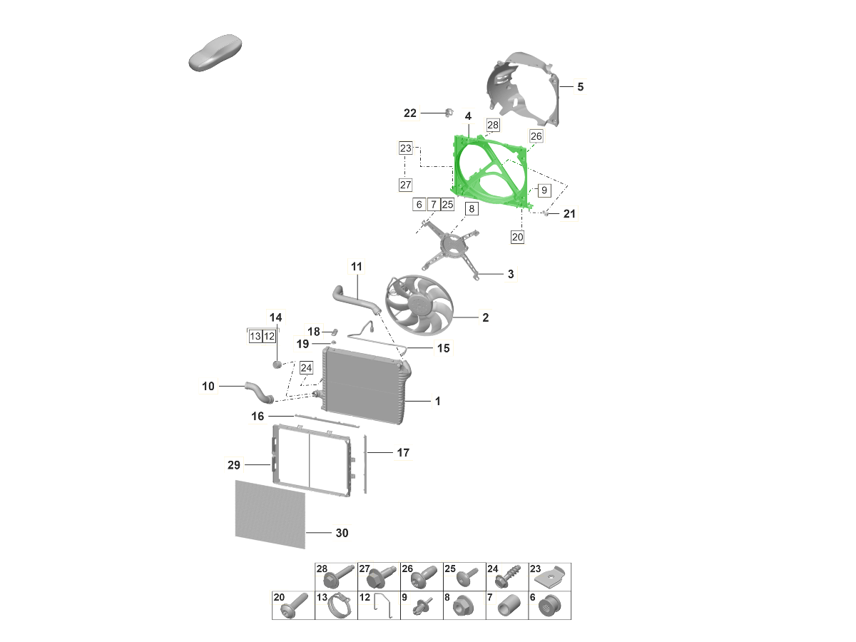 Radiator Fan Housing. Porsche 992.1 / 992.2 Carrera / 992 Turbo / Turbo ...