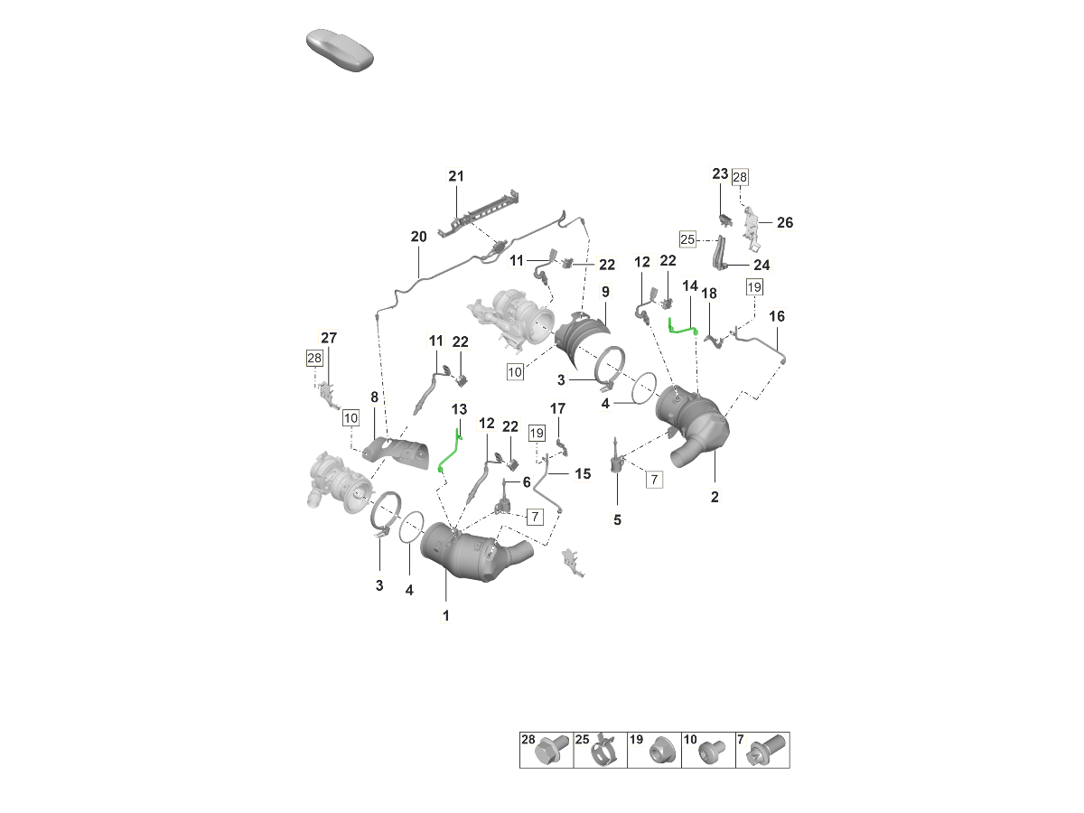 Porsche 992 Carrera Control line for pressure difference sensor ...