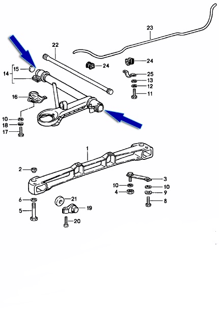 Porsche 91134190100 HD front control / A-arm bushing kit for Porsche ...