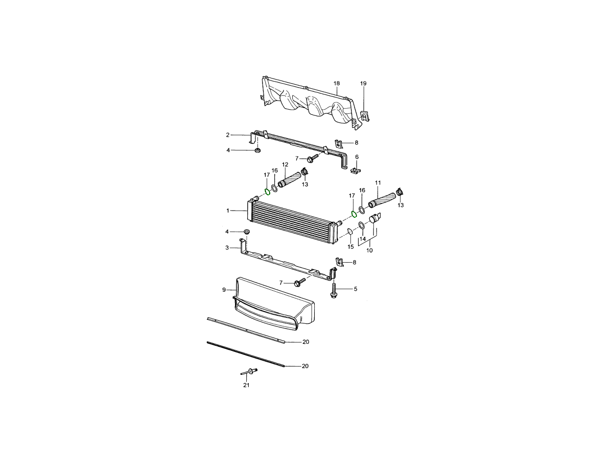 Retaining Spring for Centre Radiator Hoses. Porsche 996 Turbo & GT2 ...