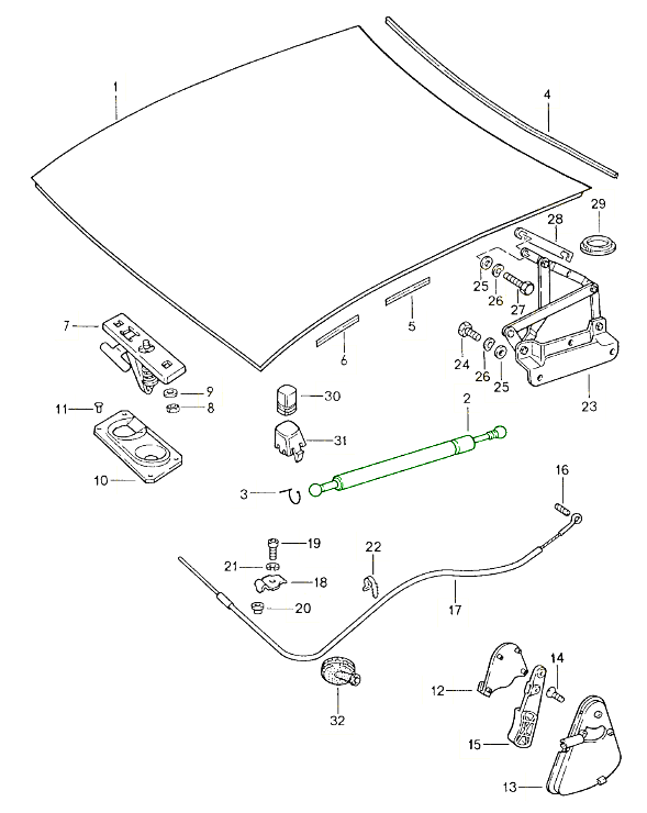 Porsche Front Lid Dampers | OEM Bonnet Struts & Gas Springs | Design911 ...