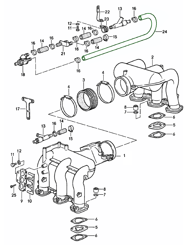 Porsche 911 964 993 Intake vacuum hose 99918106841 - 99918106841 ...