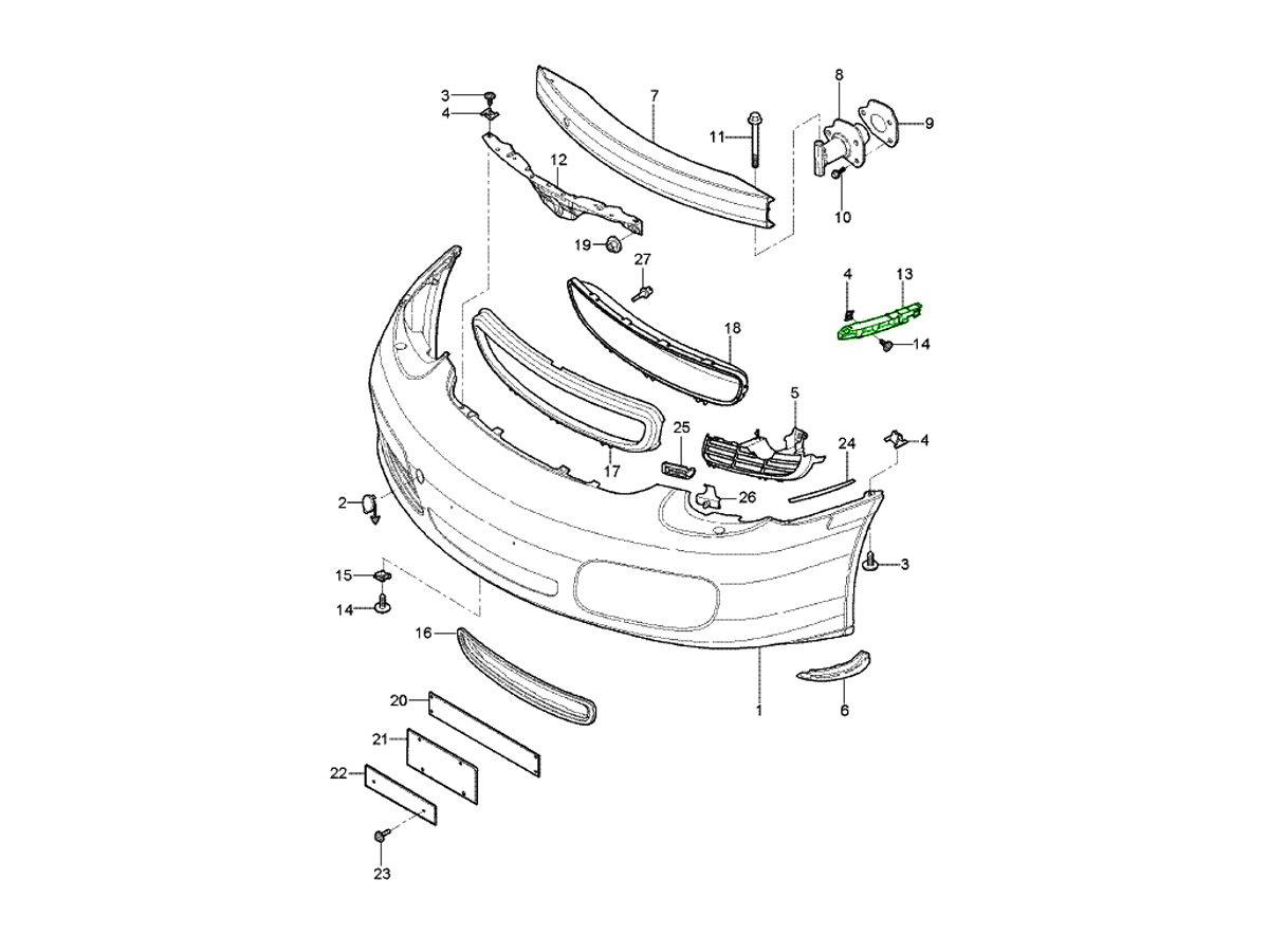 grille Titanium metallic - 98750555301FNP | Design 911