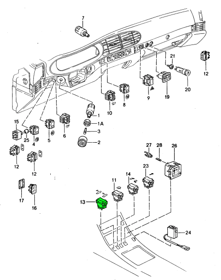 Sunroof Rocker Switch Porsche 944 89-91 / 968 9446131230001C ...