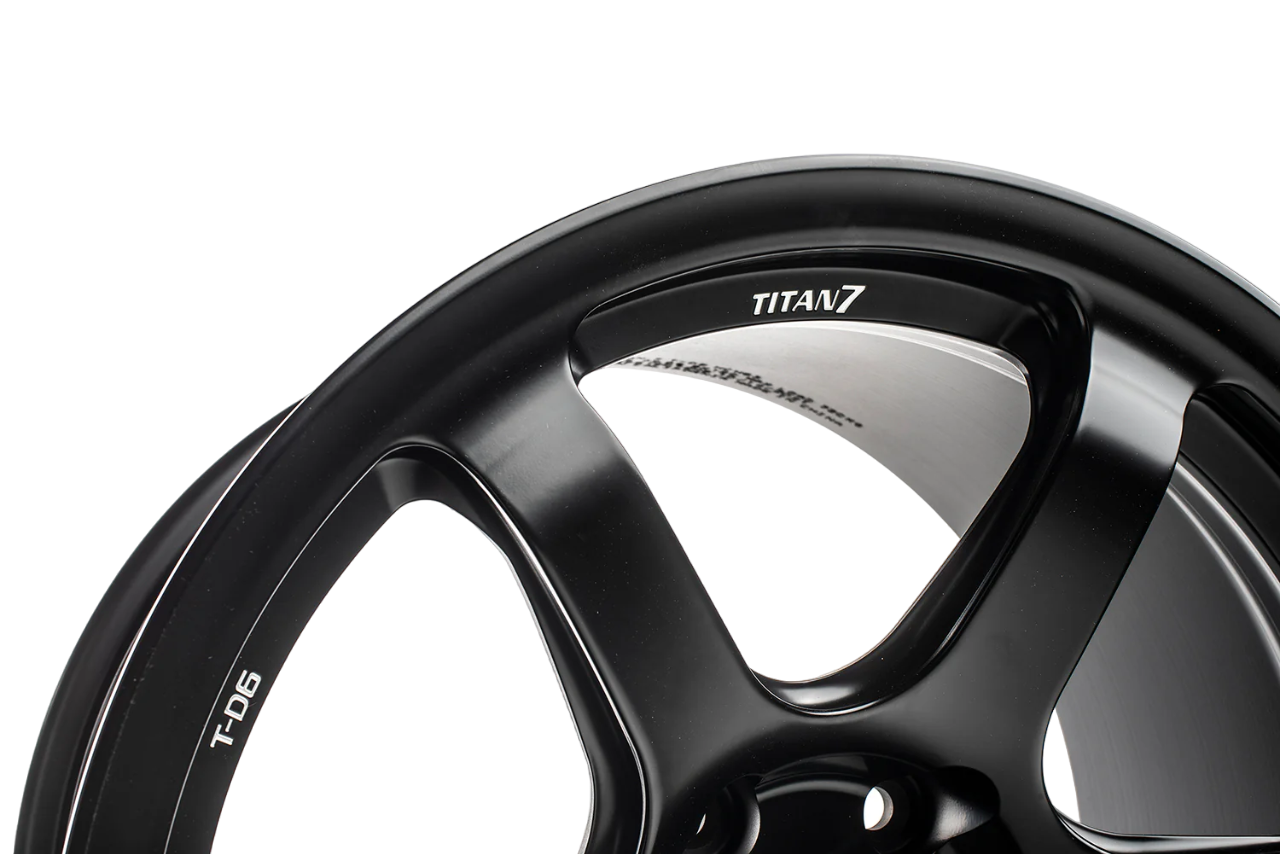 Titan 7 Forged T-D6E 6 Spoke Alloy Wheel Set 19" Machine Black. Porsche ...