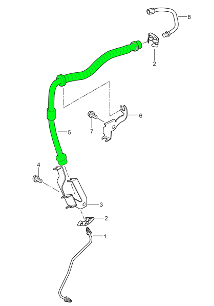 Porsche Cayenne 955 957 Brake Hose FRONT 95535513910 95535513913 ...