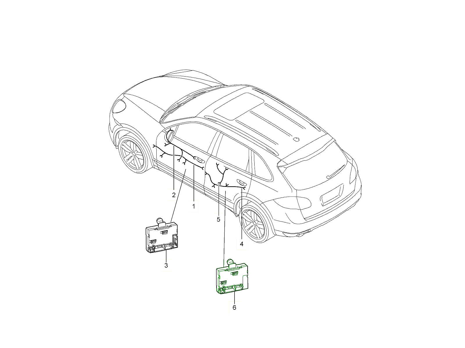 Porsche 958 Cayenne Door control unit 95861879511 95861879510 ...