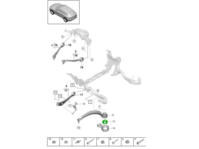 Protective Cap For Front Control Arm. Porsche 95B.2 Macan 2.0L Petrol ...