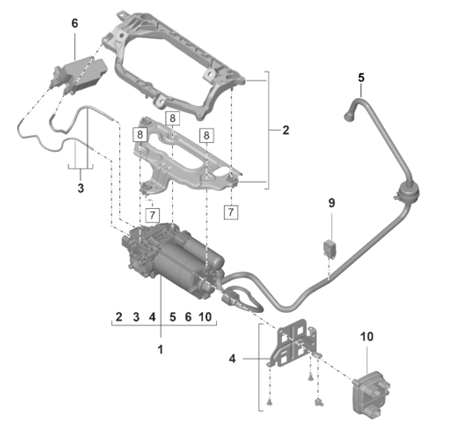 Air suspension solenoid valve block. Porsche 971 Panamera / 9JA Taycan ...