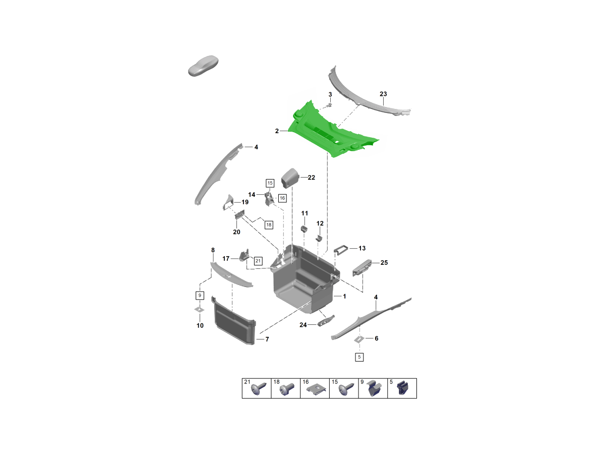 Front Storage Compartment Cover - Protects Battery, Brake Servo, Cabin ...