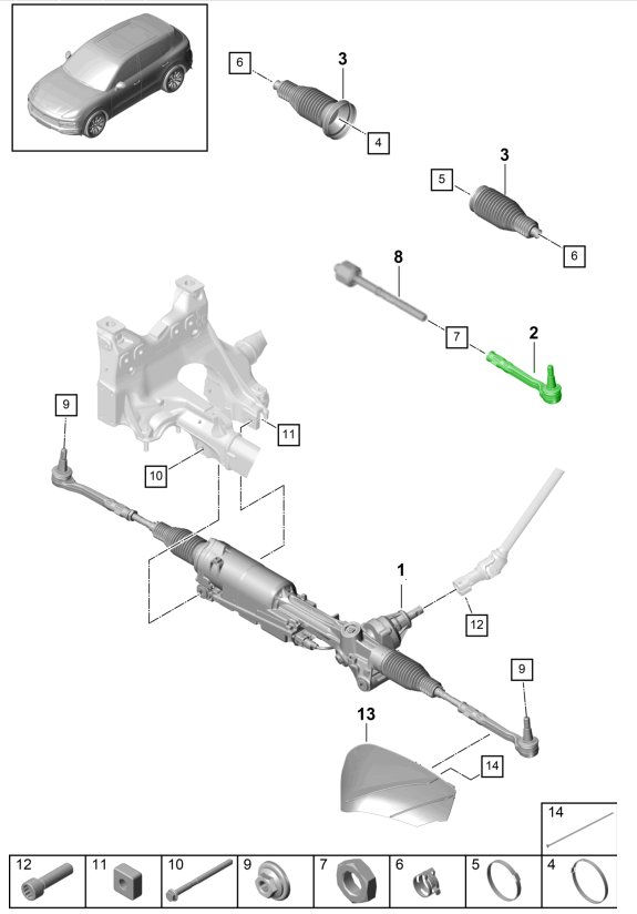 Porsche 9YA Cayenne Tie rod end 958423811A - 958423811A/1 | Design 911