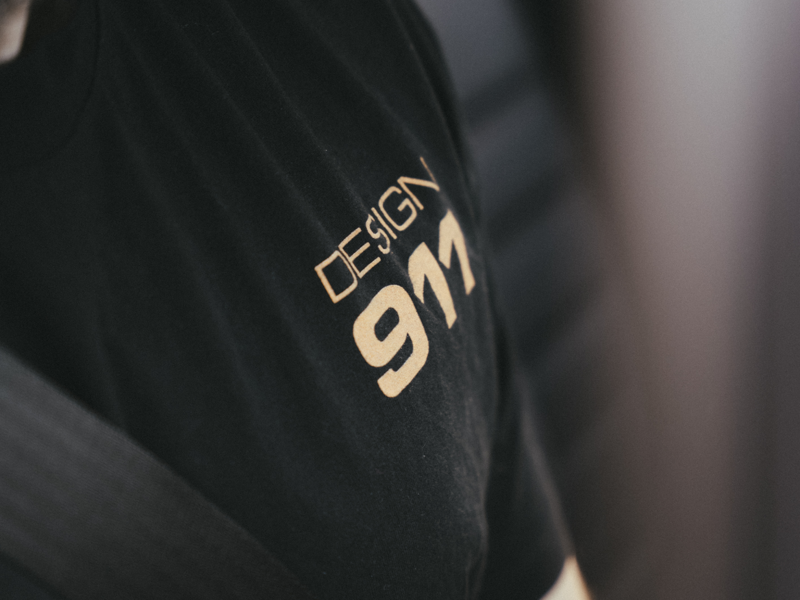 Design 911 T-Shirt - Black / Grey with Left-Chest Logo & Large Rear ...
