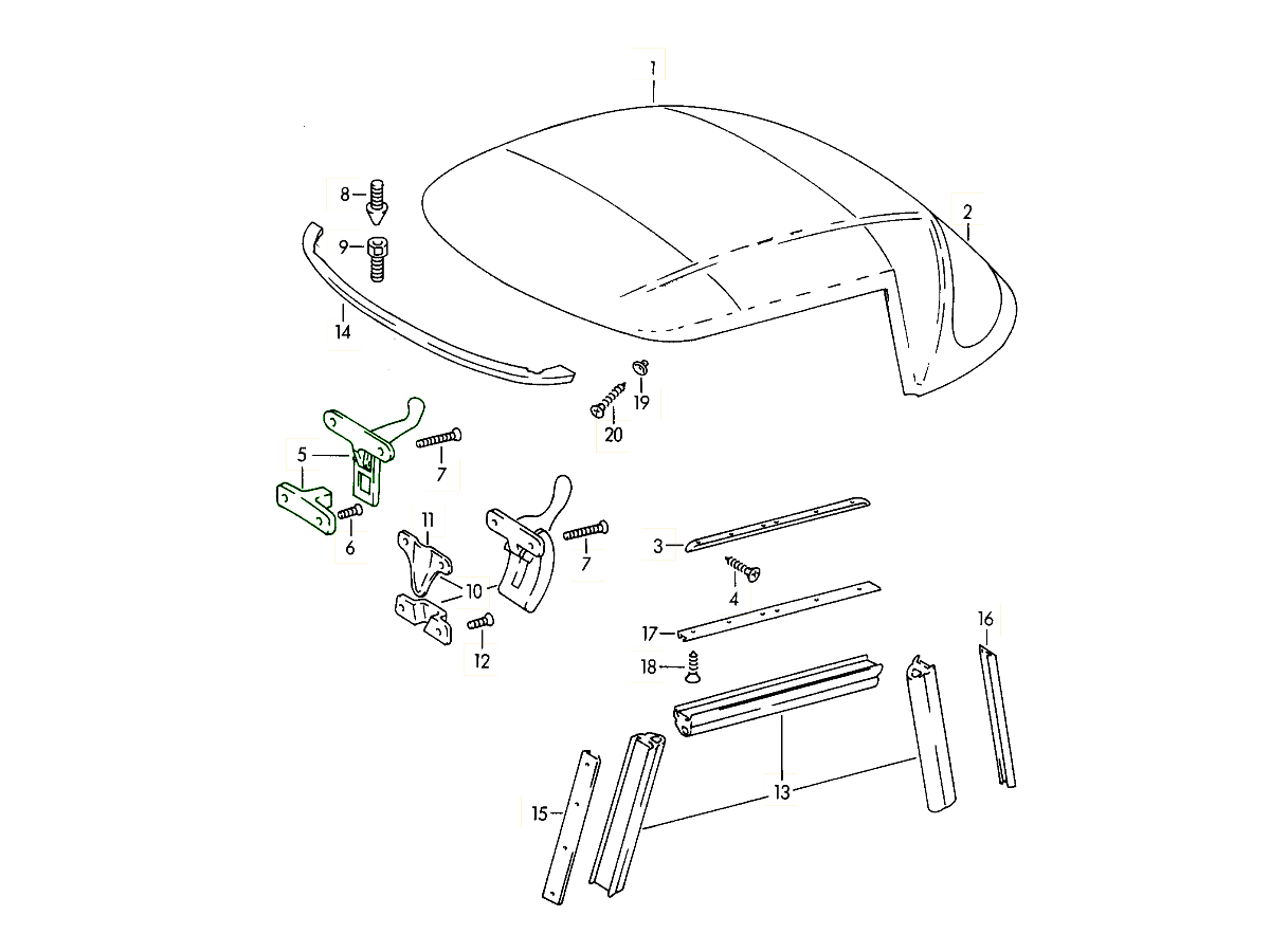 Porsche 356 Convertible Top Latch 54056189000 | OE Match Replacement ...