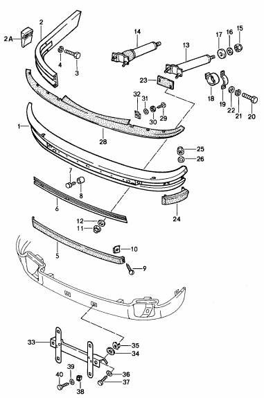 Plaque de maintien du pare-chocs avant. Porsche 970 Panamera ...