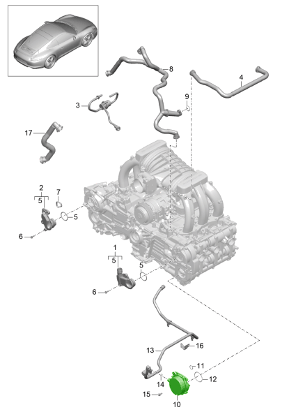 Porsche cayenne Panamera Bomba de vacío 94811005007 - 958145100/1 ...