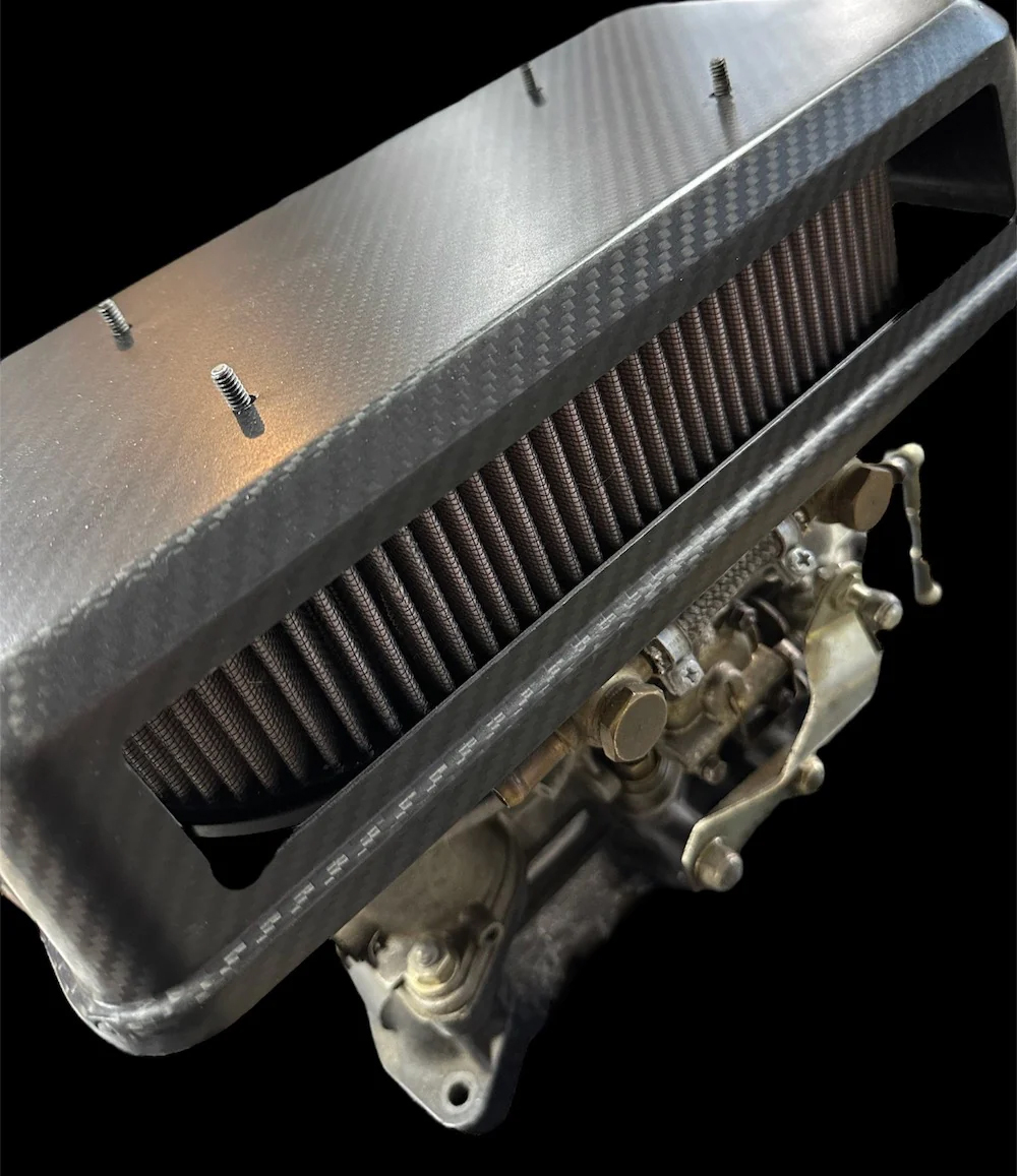 Carbon Fibre air cleaner covers with mesh and badge, Pair. Porsche 911 ...