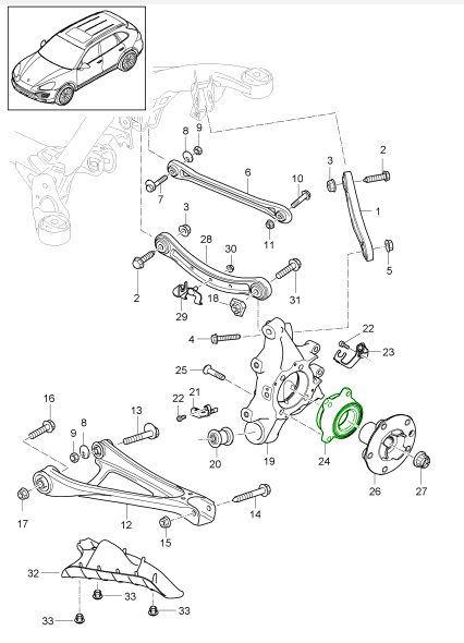 Wheel bearing front rear for Porsche 958 Cayenne 991 GT3 981 Cayman GT4 ...