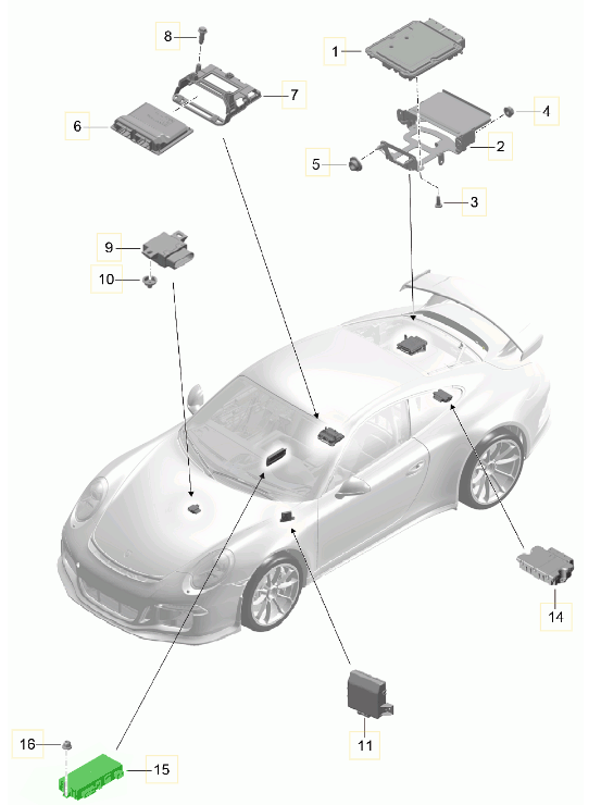 Porsche 918 Spyder Active suspension control module 99161815187 ...