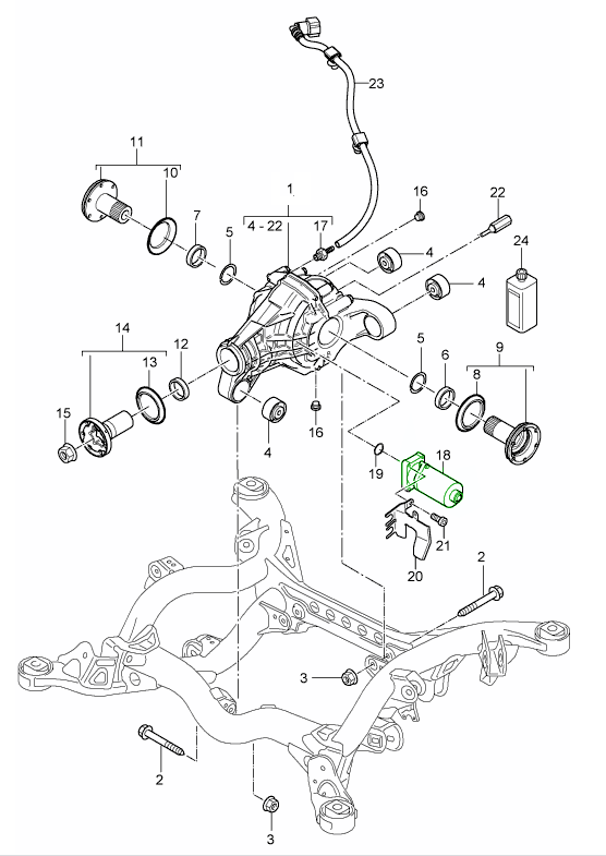 Porsche Cayenne Electric motor for limited slip differential ...
