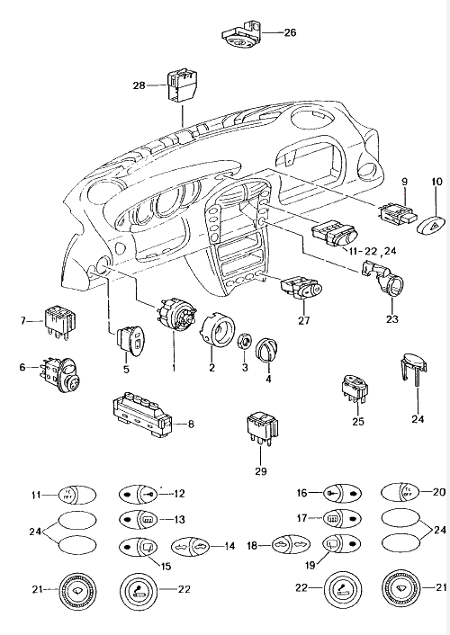 Porsche 996 Targa Roof Rocker Switch 99661311910A05 - 99661311910A05 ...