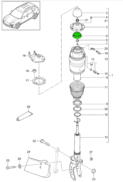 Porsche 958 Cayenne Shock Absorber Mounting 95834301820 - 95834301820 ...