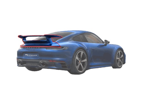 Aerokit rear spoiler. Porsche 992 Carrera 2 / Carrera 4 with Sport ...