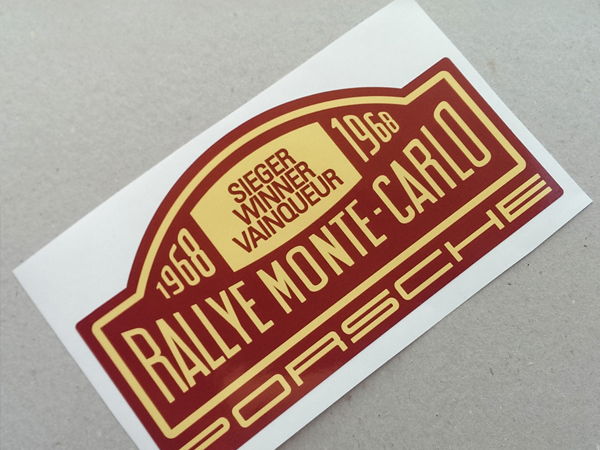 1968 Rallye Monte–Carlo Porsche winner window sticker - 911070082OUT ...